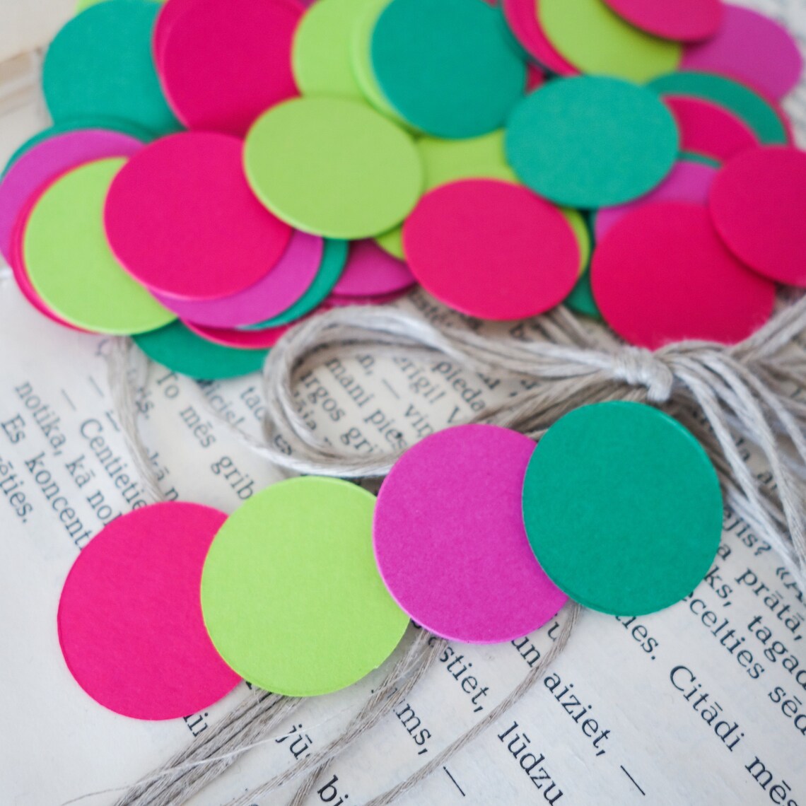 Pink Confetti Green Confetti Watermelon Party Decorations | Etsy