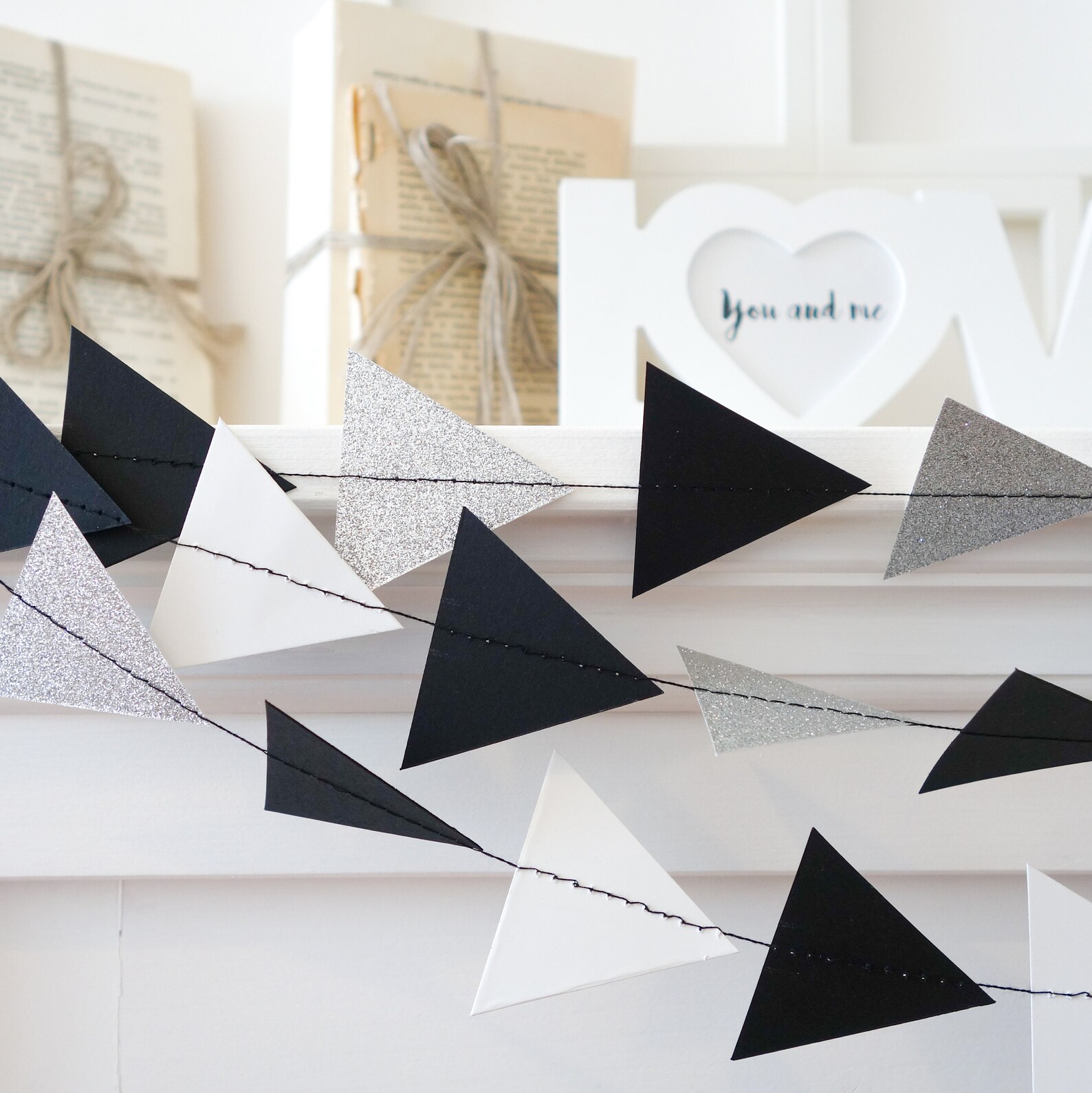 Graduation Garland Graduation Banner Silver Garland White | Etsy