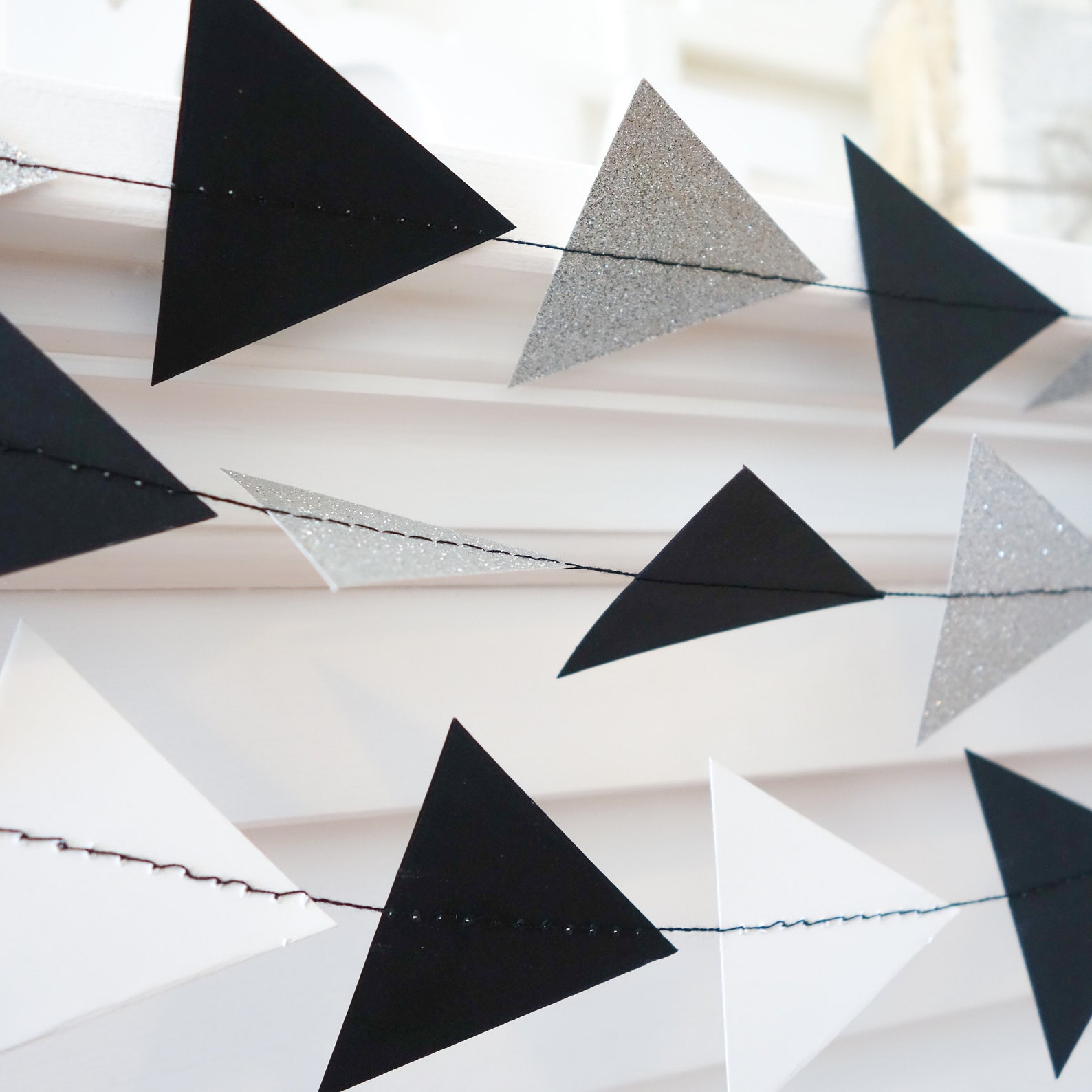 Graduation Garland Graduation Banner Silver Garland White | Etsy