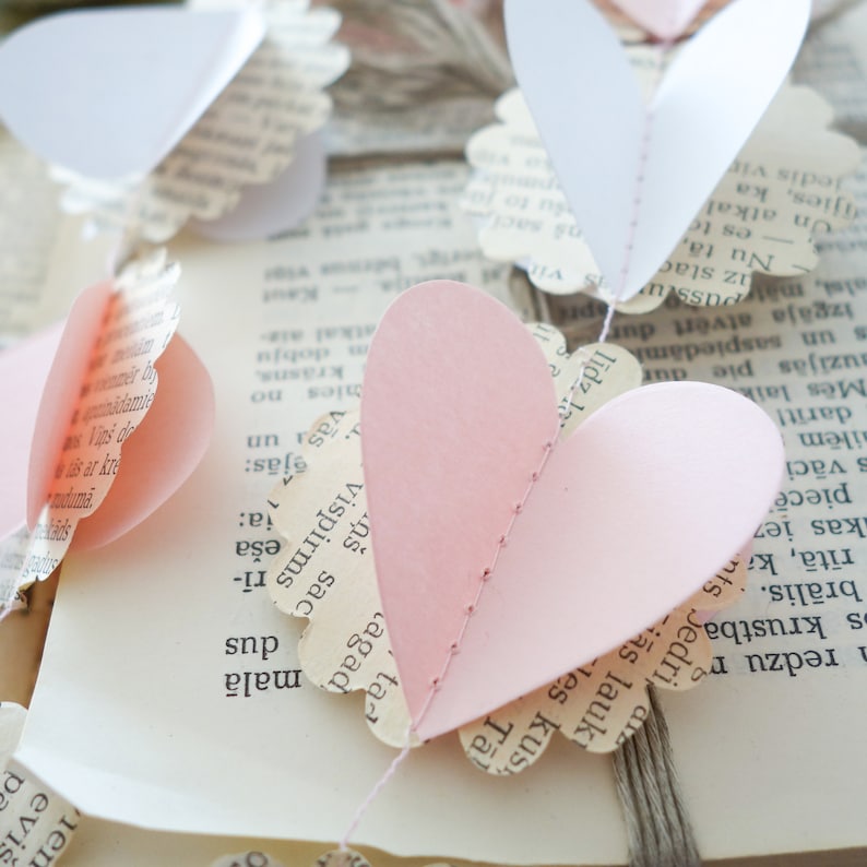 Pink Paper Garland Pink Paper Decorations Pink Wedding | Etsy