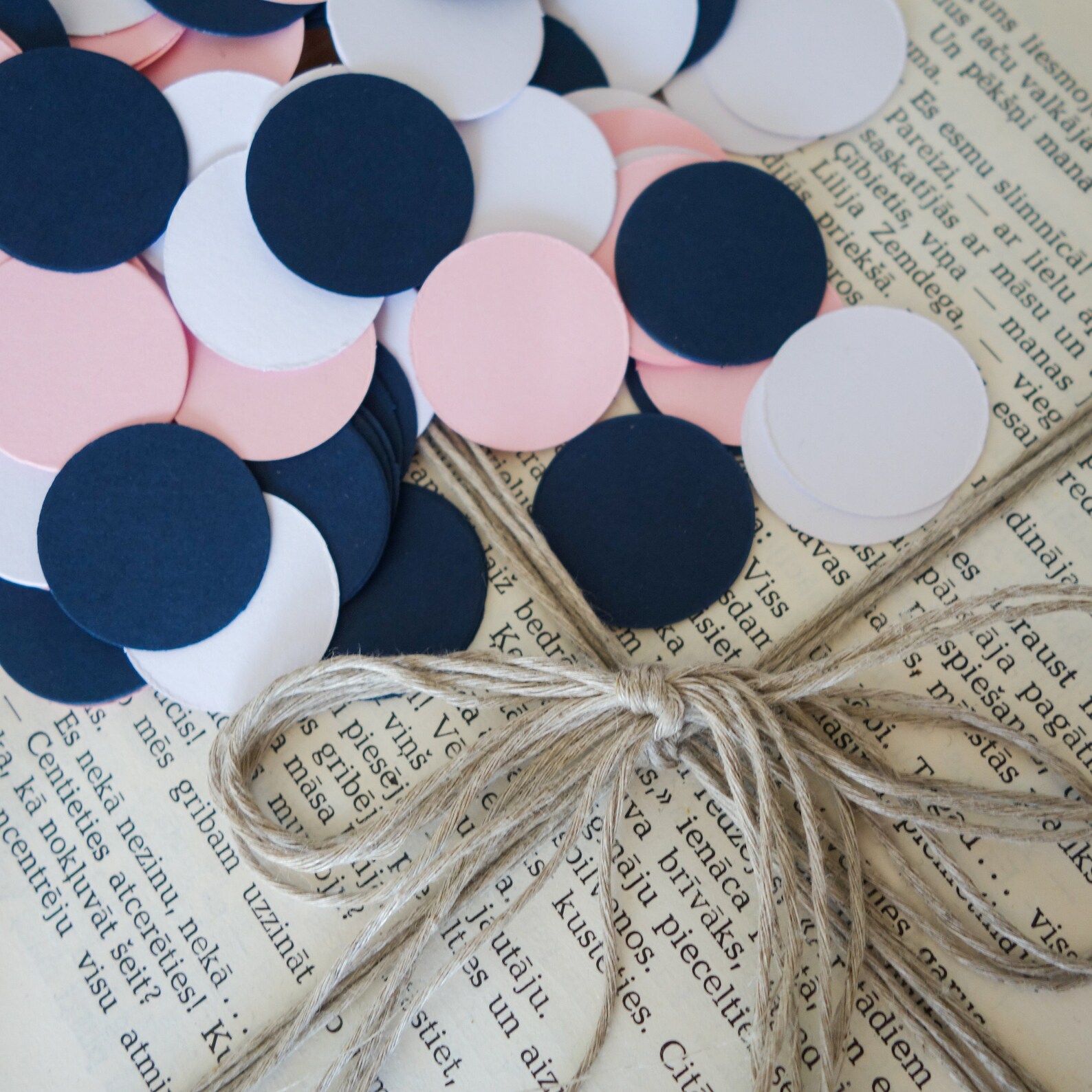 Pink Confetti Navy Blue Confetti White Confetti Navy - Etsy