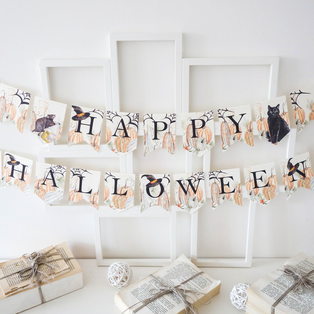 Happy Halloween Banner, Halloween Banner, Halloween Garland, Halloween ...