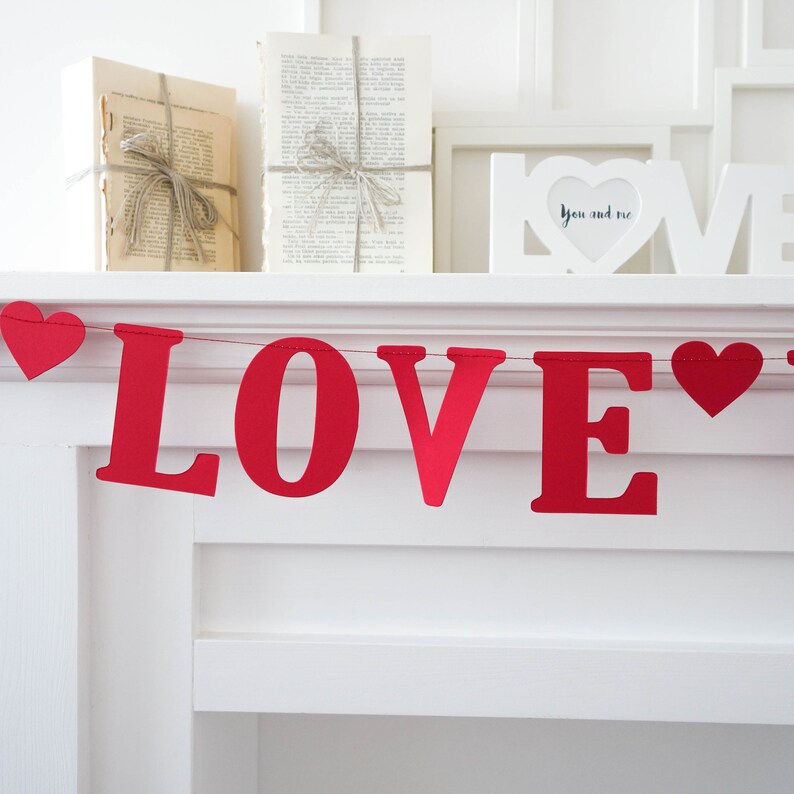 Love Banner I Love You Banner Heart Banner Valentines Day - Etsy