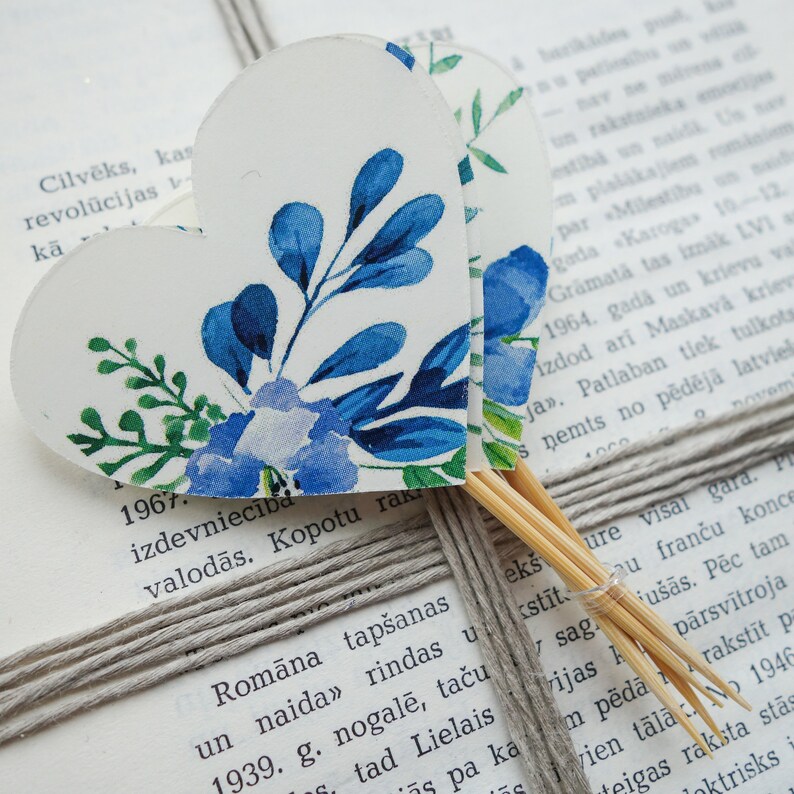 Blue Cupcake Toppers Blue Party Decorations Blue Table - Etsy