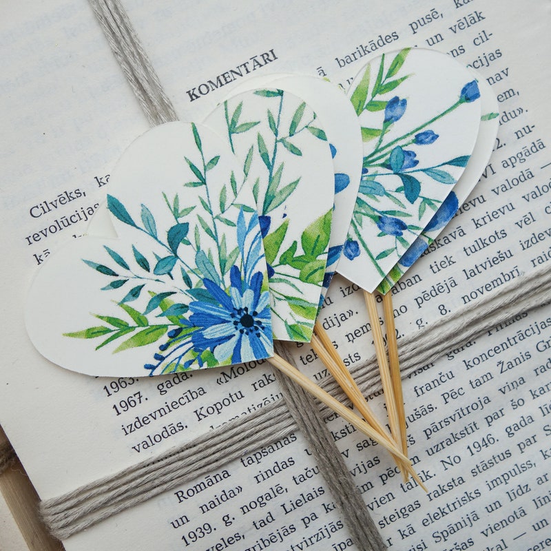 Blue Cupcake Toppers - Etsy