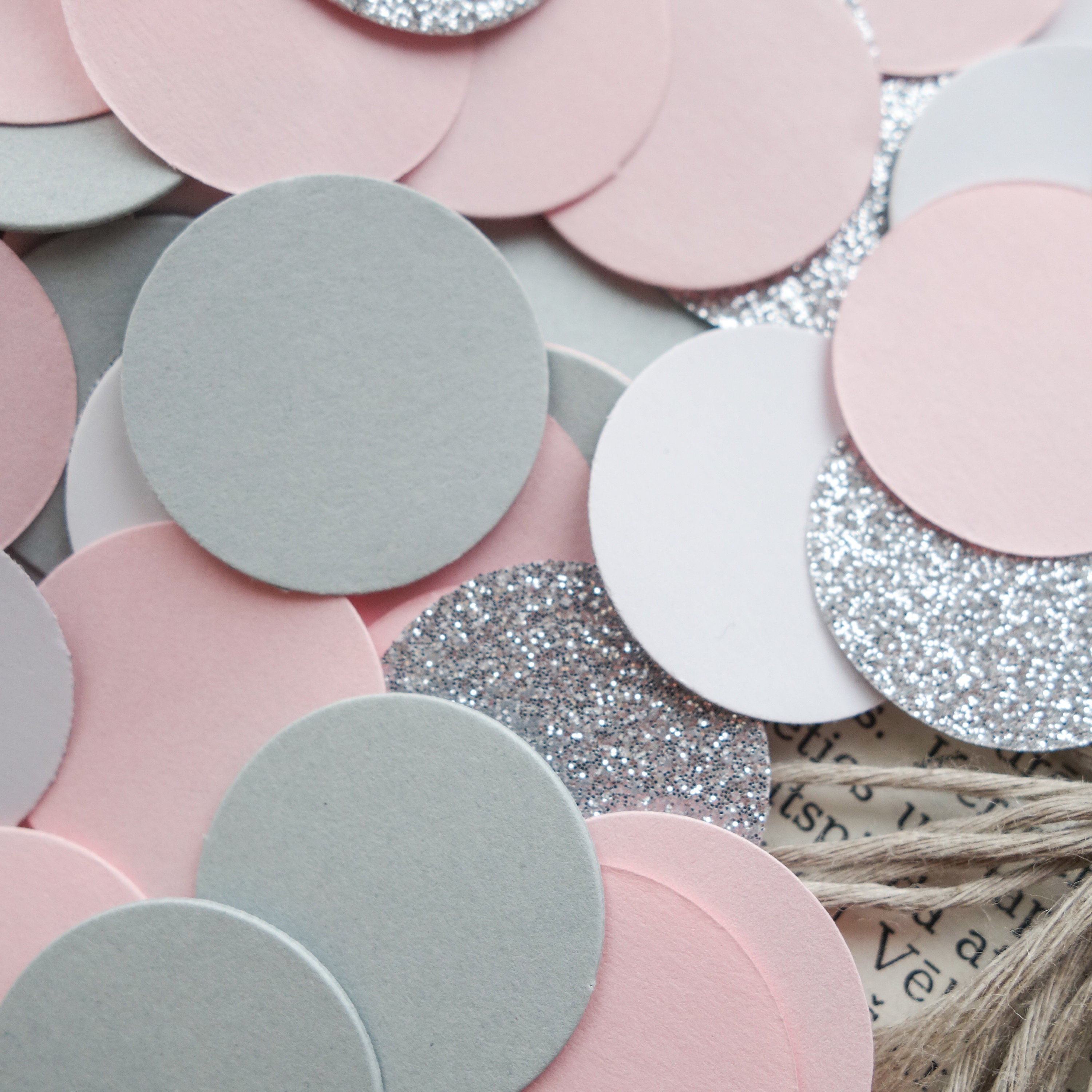 Pink confetti gray confetti pink wedding decorations | Etsy