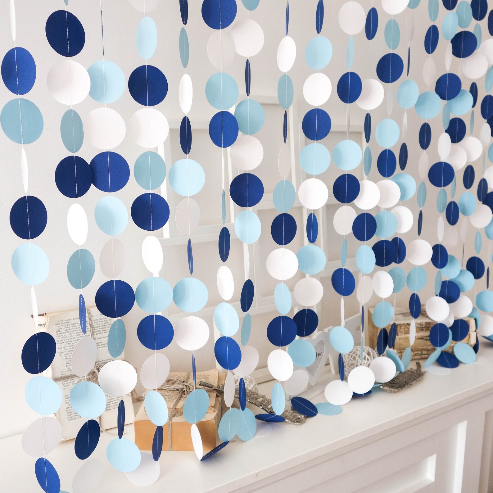 Blue Baby Shower Decor Blue Wedding Backdrop Blue Birthday - Etsy