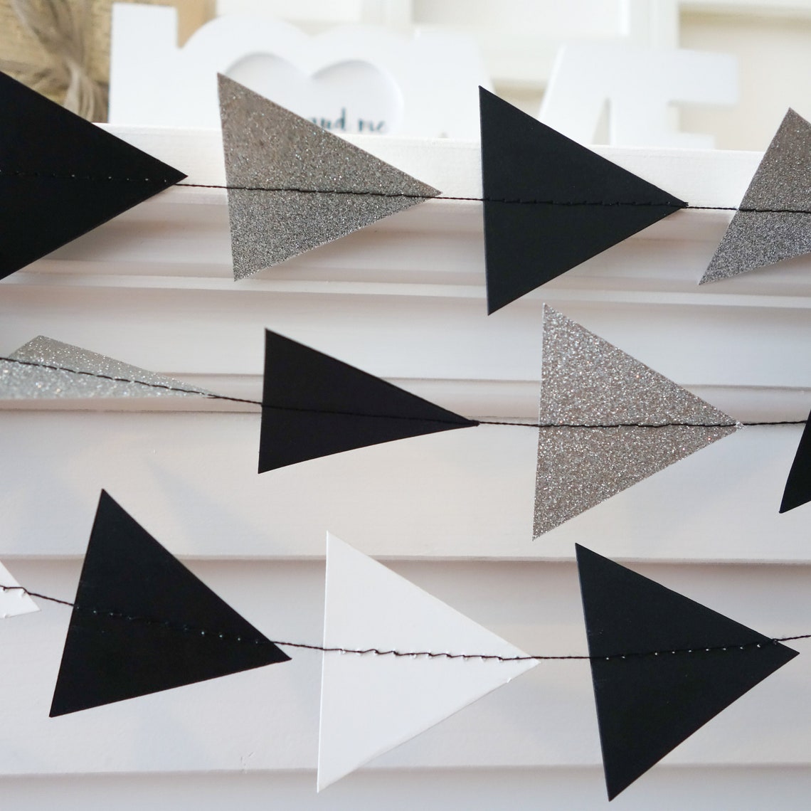 Graduation Garland Graduation Banner Silver Garland White | Etsy