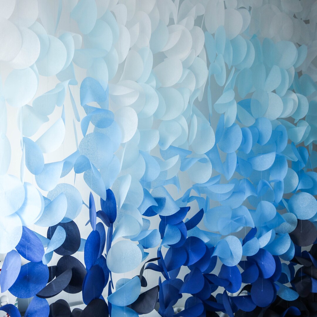 Blue Ombre Backdrop, Blue Wedding Backdrop, Blue Baby Shower Backdrop ...