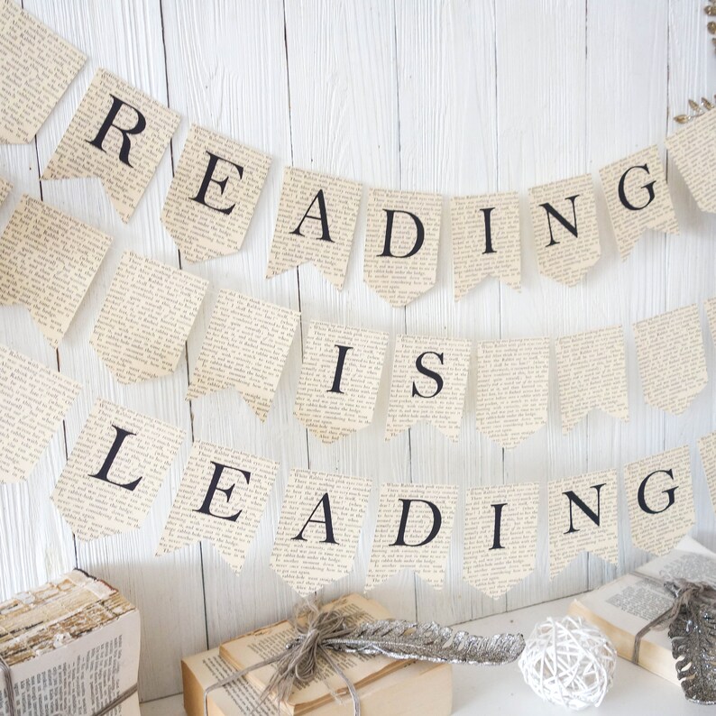 Reading is Leading Banner Read Banner Read Bunting Book | Etsy
