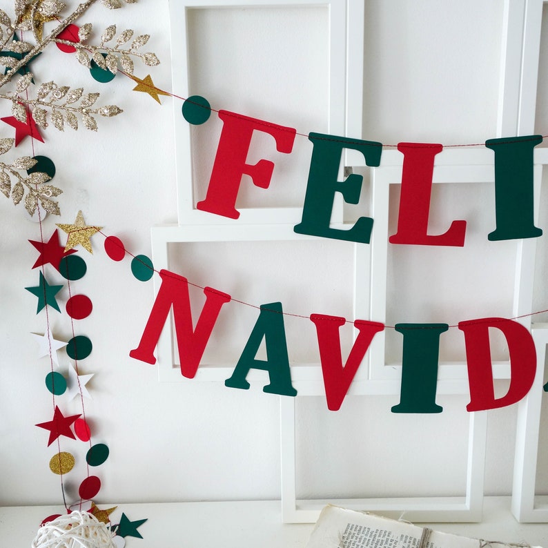 Feliz Navidad Banner, Christmas Garland, Holiday Decor - Etsy