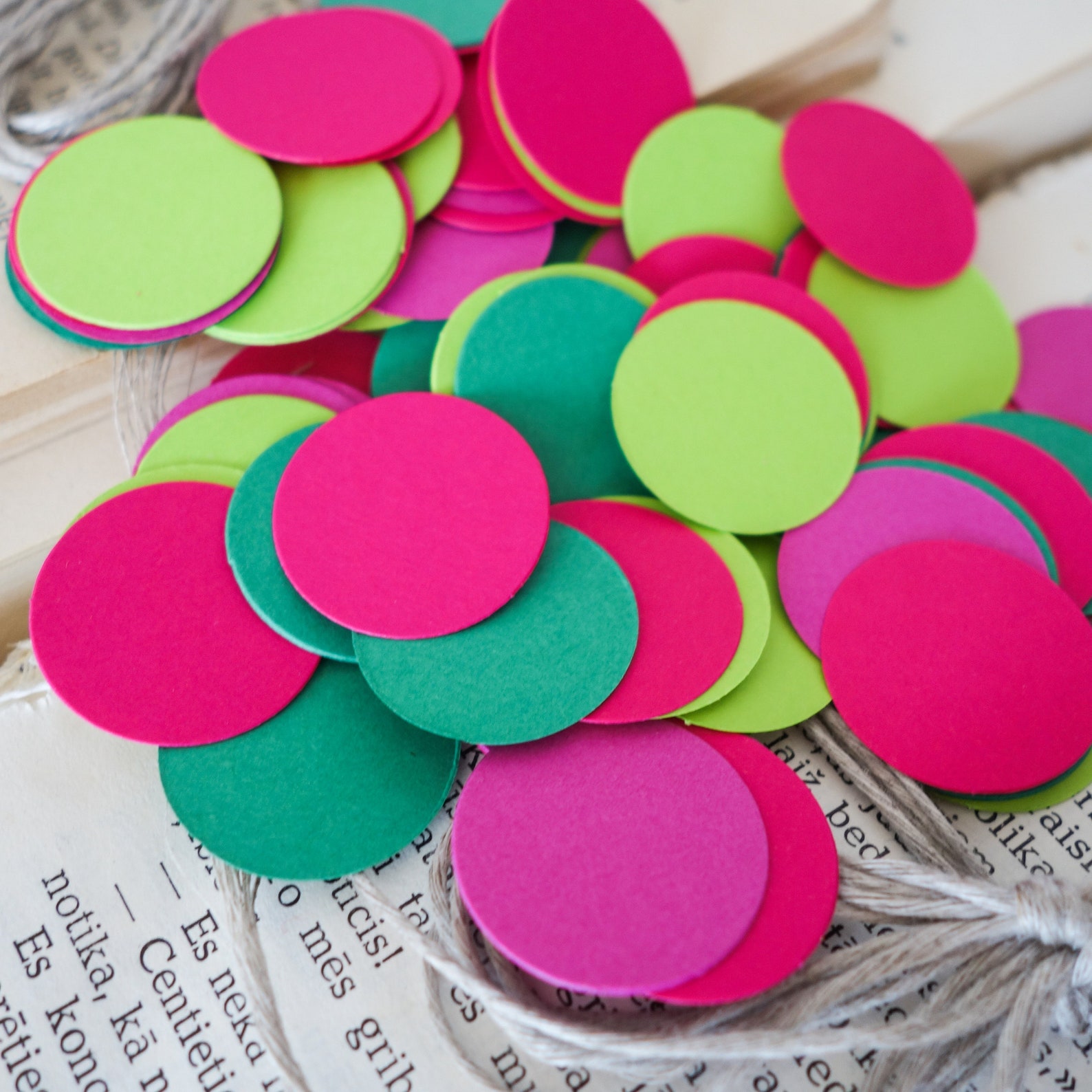 Pink Confetti Green Confetti Watermelon Party Decorations - Etsy