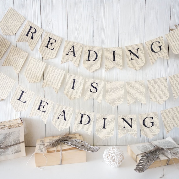 Reading is Leading Banner Read Banner Read Bunting Book | Etsy