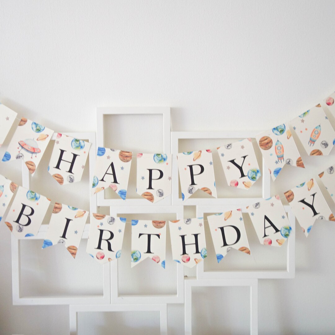 Space Birthday Banner, Space Party Decorations, Space Baby Shower ...