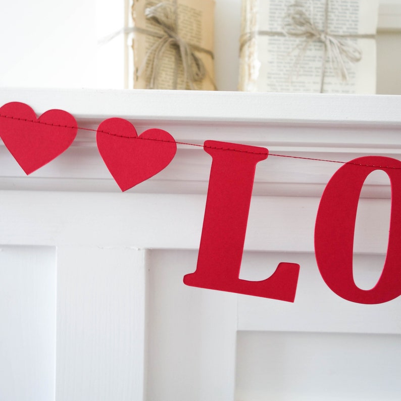 Love Banner I Love You Banner Heart Banner Valentines Day - Etsy
