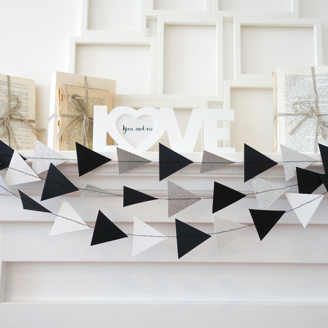 Graduation Garland, Graduation Banner, Silver Garland, White Garland ...