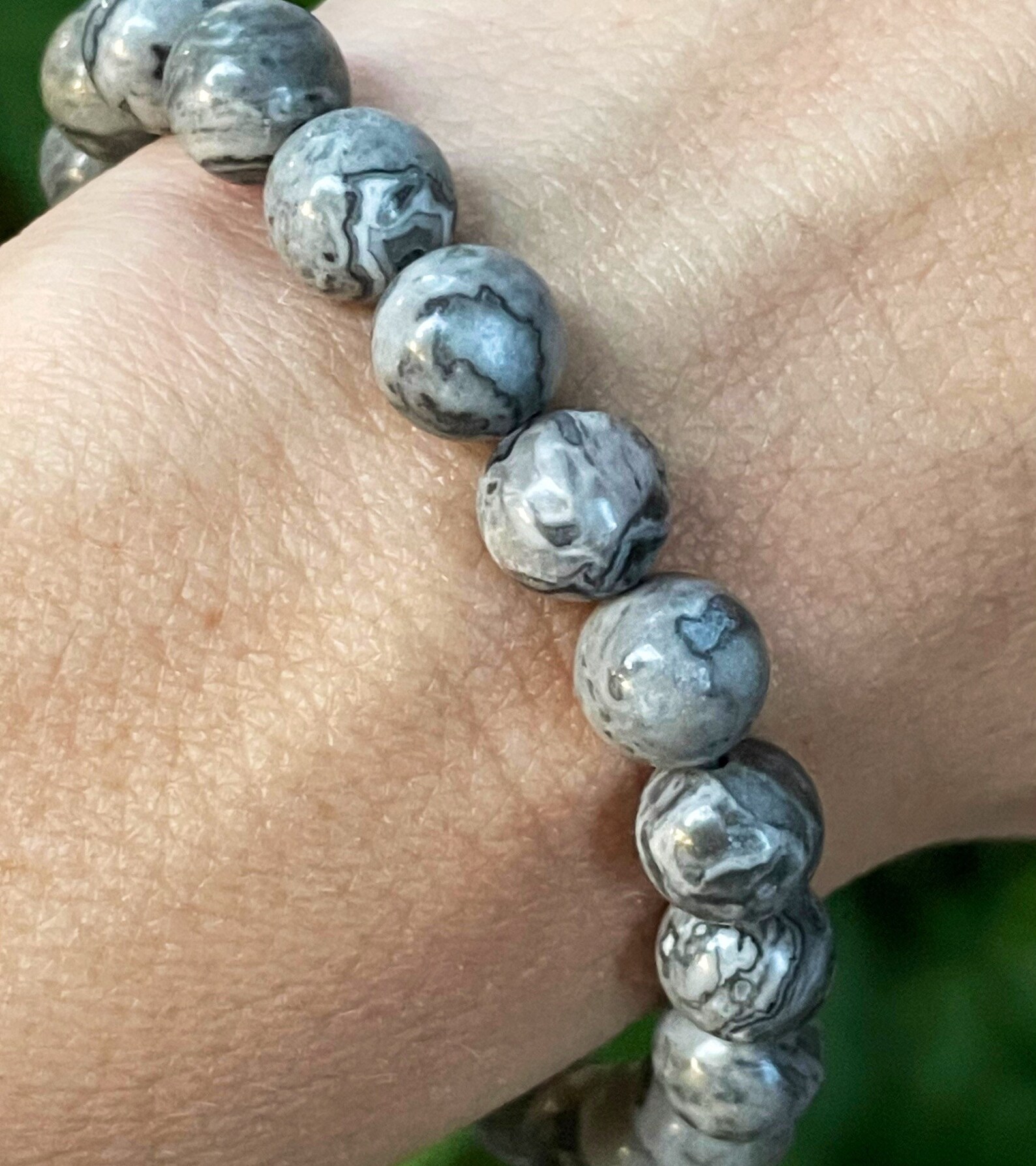 Map Jasper Natural Stone Bracelet / Handmade to Order / Personalization ...