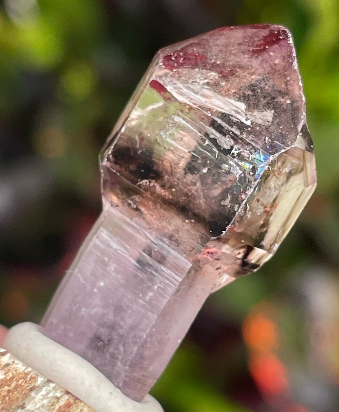 Super 7 Smokey Amethyst Crystal Scepter ENHYDRO in Tip Runs Along ...