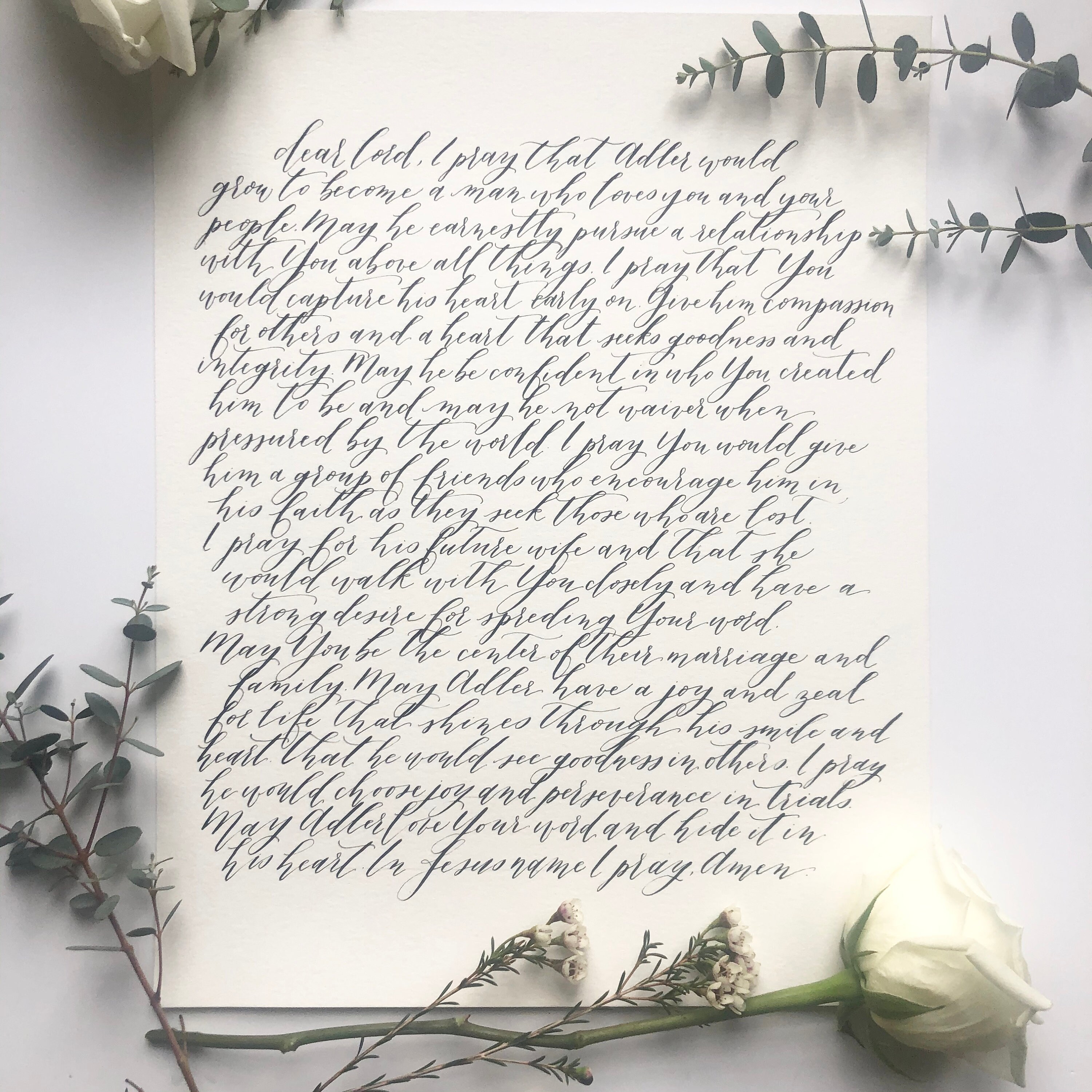 Custom Calligraphy Print 11x14 - Etsy