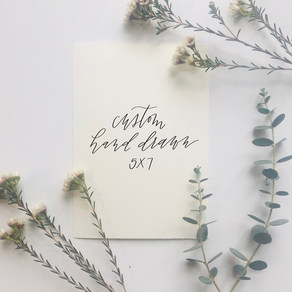 Custom Calligraphy Print 5x7 | Etsy