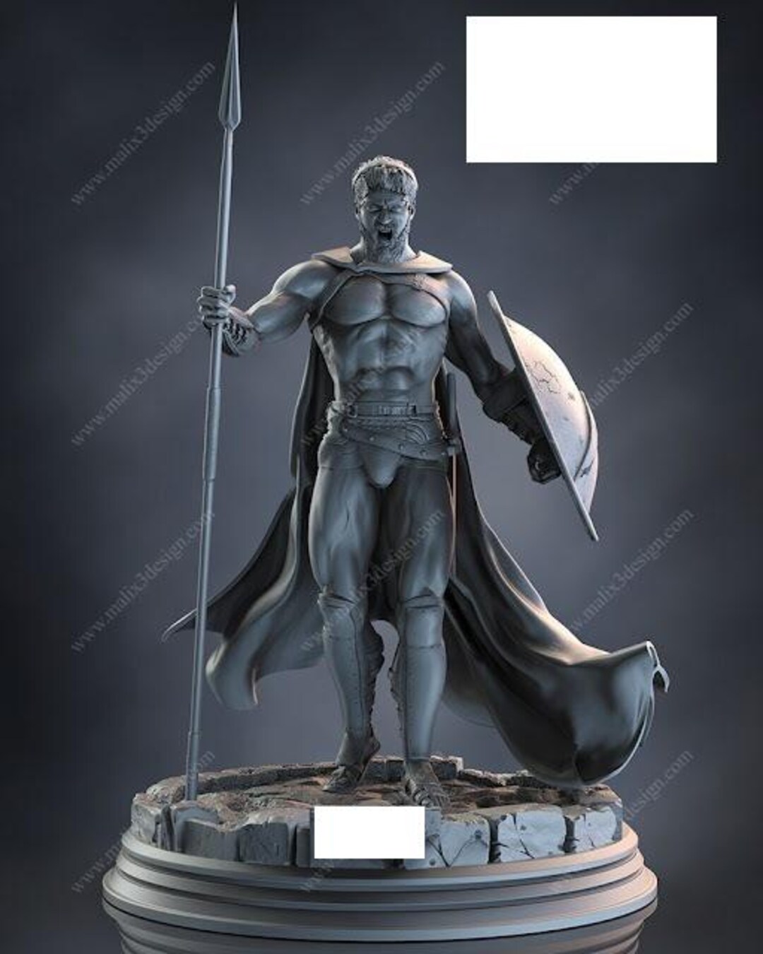 Leonidas Fan Art Figure 3D PRINTED 16k Resin Model Kit UNPAINTED ...