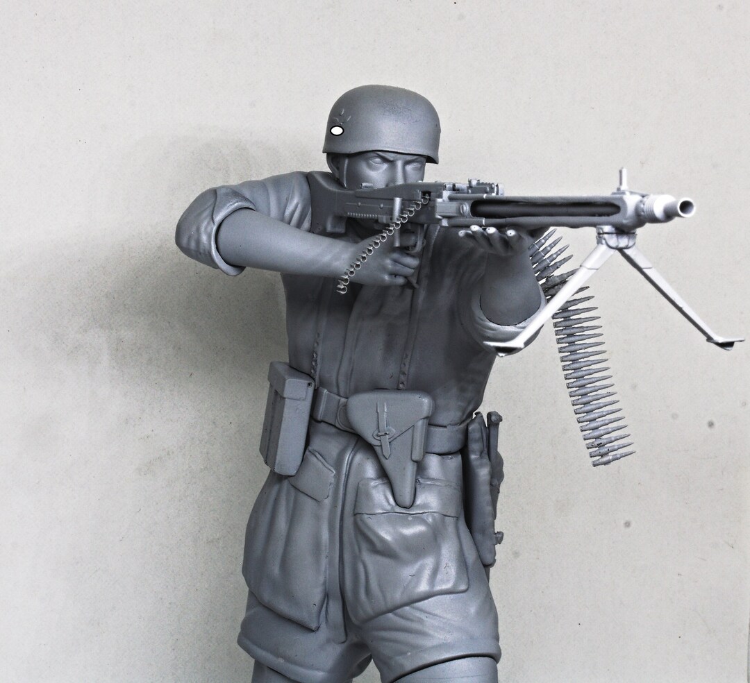 WW2 Paratrooper Soldier Figure 3D 12k PRINTED Resin Model Kit UNPAINTED ...
