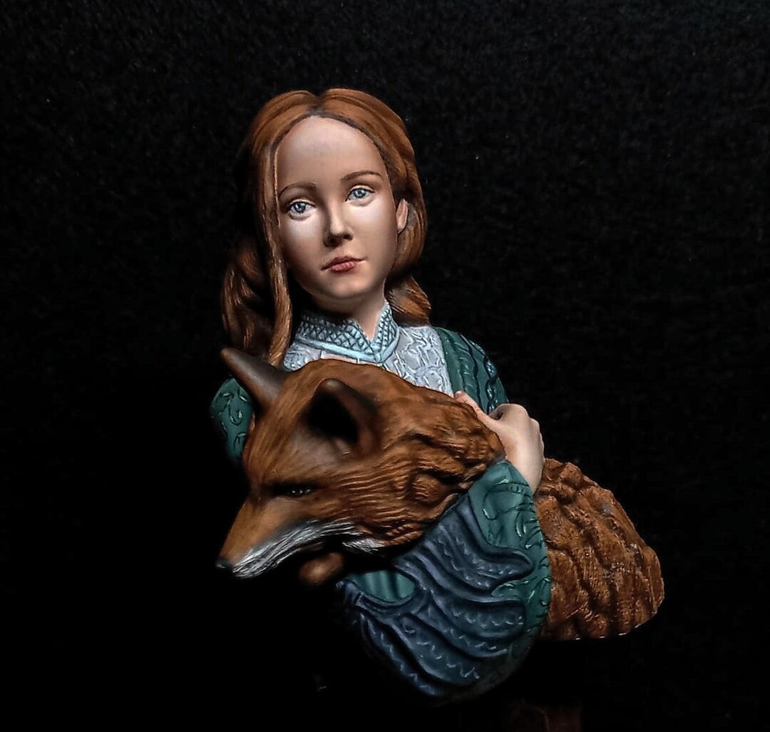 The Princess and the Fox Bust Figure 3D 8k PRINTED Resin Model - Etsy