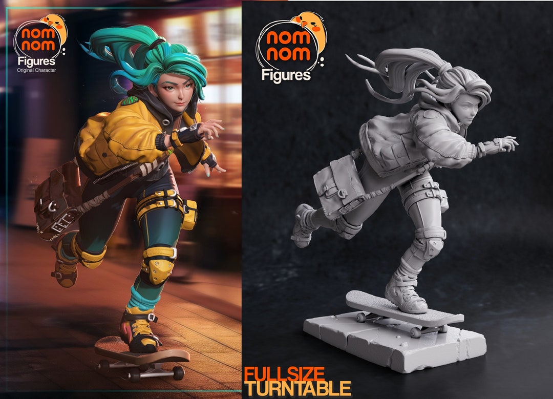 Slink Skategirl Figure 3D PRINTED 8k Resin Model Kit UNPAINTED ...