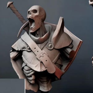 1/10 Zombie Knight Bust Fan Art 3d Printed 14k Resin Model Bust ...