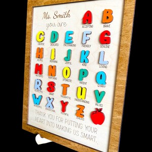 Teacher Appreciation Gift, Personalized Teachers ABC Sign, Teacher Gift ...