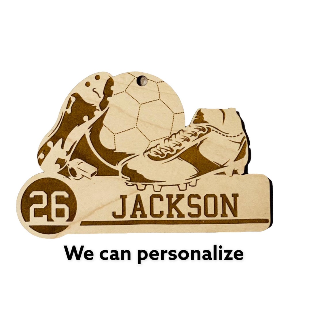 Soccer Laser Engraved Wood Personalized Soccer Holiday Christmas ...