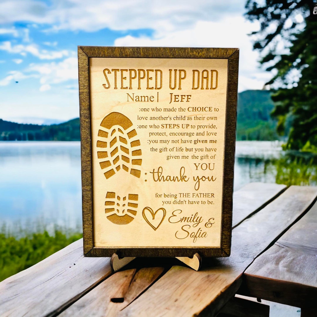 Personalized Happy Fathers Day Custom Stepdad Sign Dad Gift From Son ...