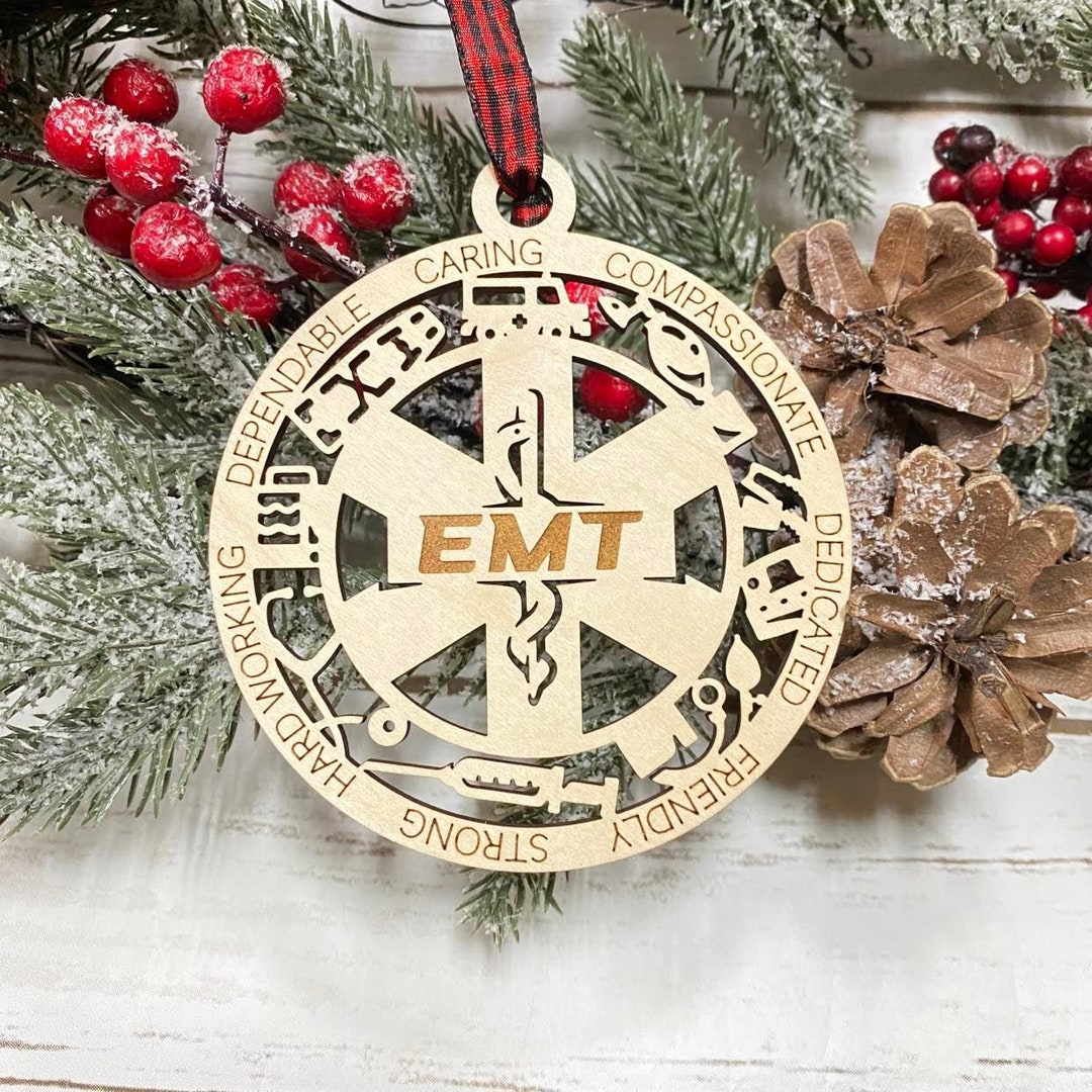 Laser Engraved Wood Holiday Christmas Tree EMT Bauble Gift Ornament - Etsy