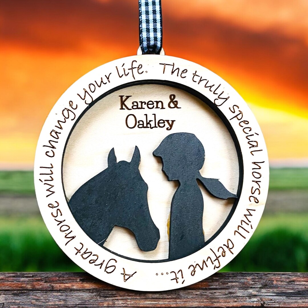 Wood Custom Personalized English Rider Horse Girl 2025 Holiday ...