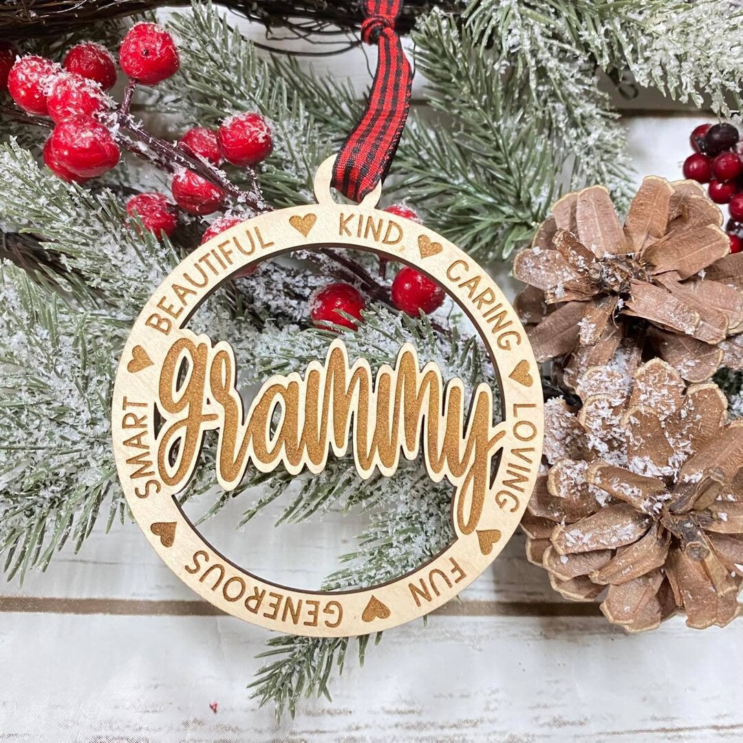 Laser Engraved Wood Holiday Christmas Tree GRAMMY 2025 Bauble Gift ...
