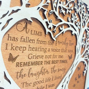 Wood Memorial Plaque Gift - Personalized Bereavement Gift, Sympathy ...