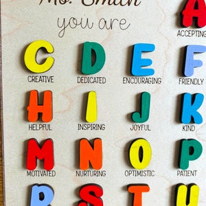 Teacher Appreciation Gift, Personalized Teachers ABC Sign, Teacher Gift ...