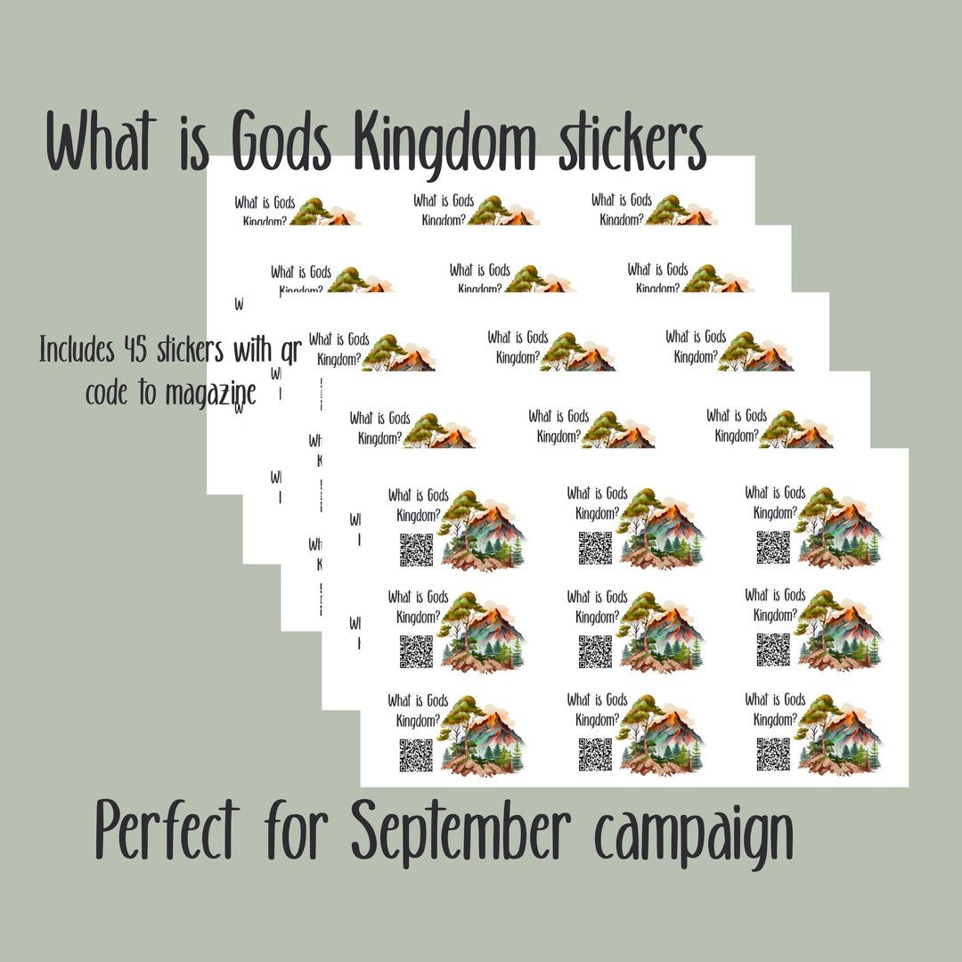 What is Gods Kingdom 45 Jw Stickers Jw.org With Qr Code - Etsy