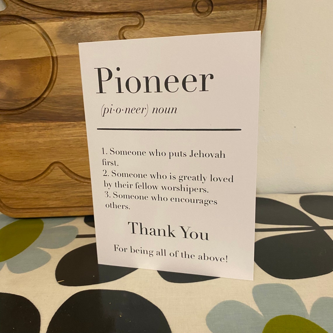 Card for Pioneer JW | Etsy