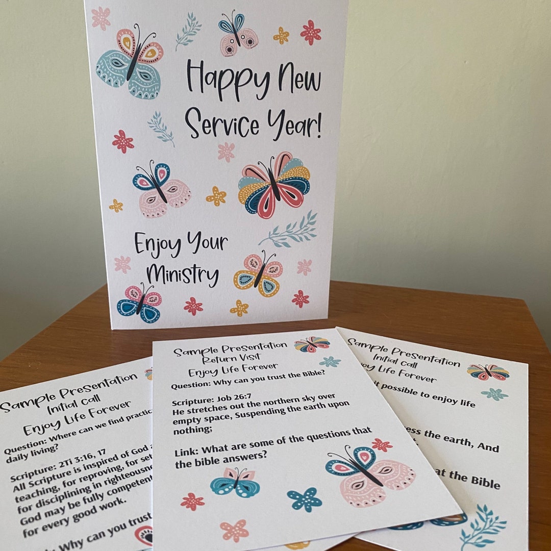 Happy New Service Year Card With Sample Presentation Cards JW - Etsy