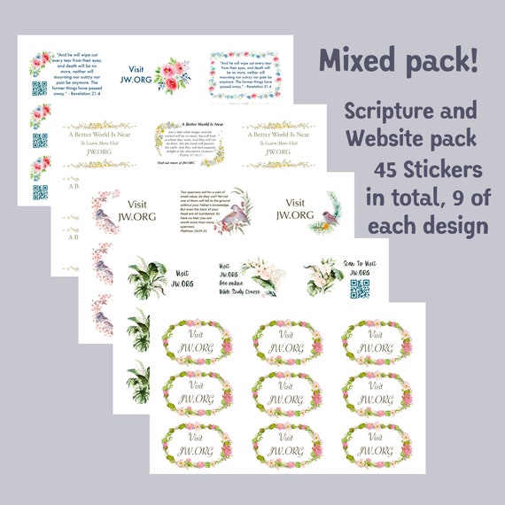 JW Ministry Stickers Mixed Pack 45. - Etsy