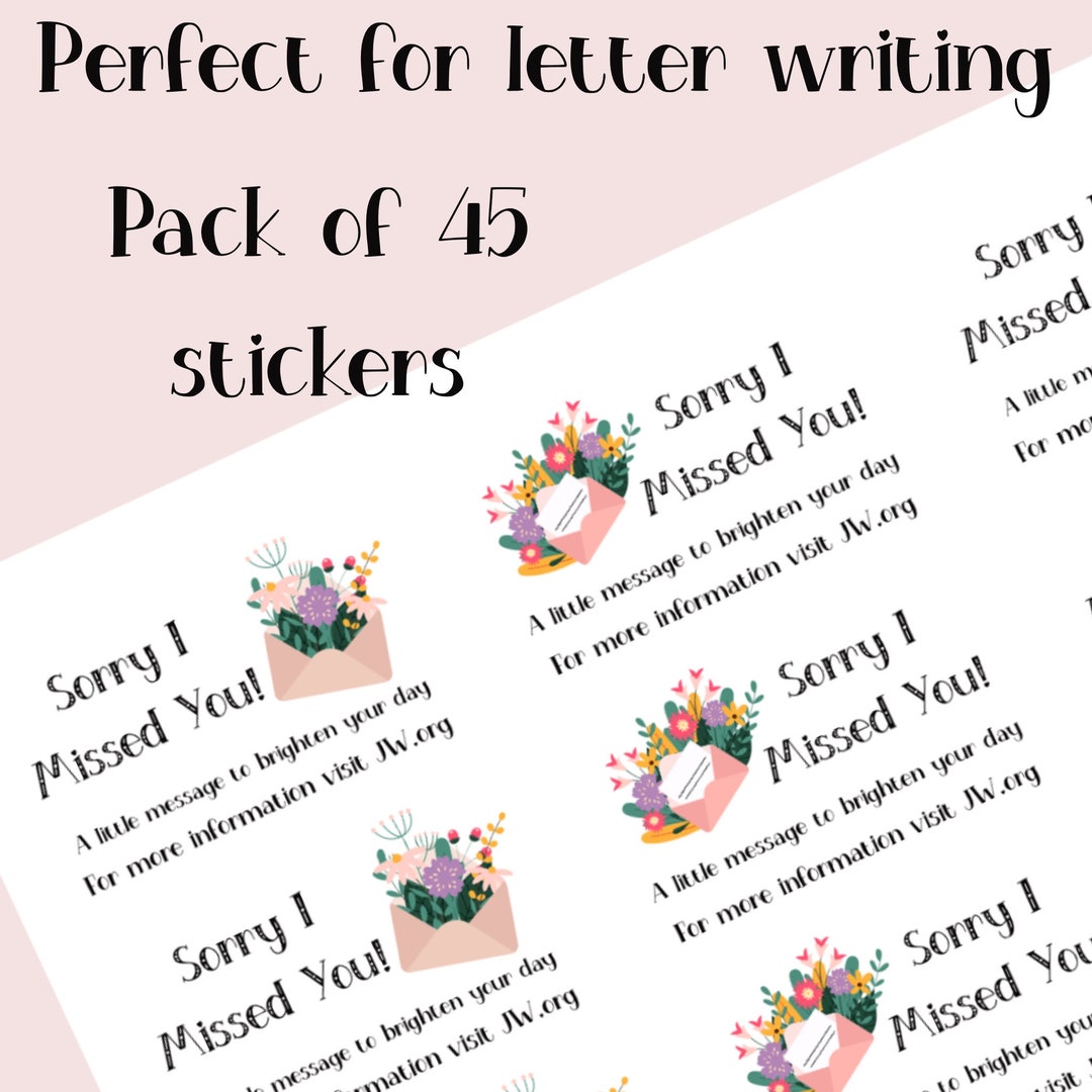 Sorry I Missed You Jw Stickers Jw.org - Etsy