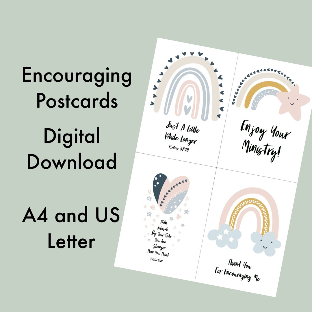 Digital Download JW Encouraging Postcards to Print and Cut at Home - Etsy
