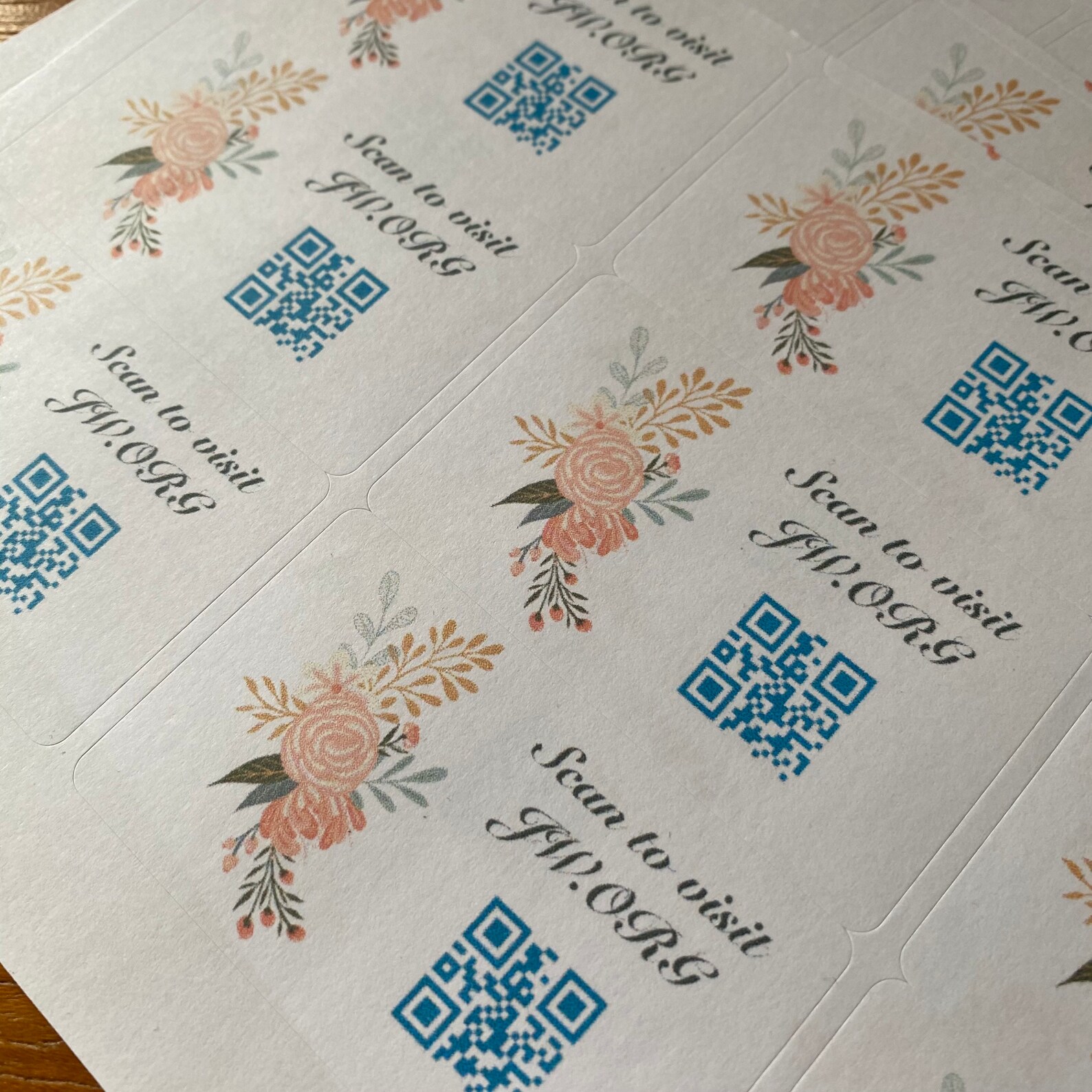 Pegatinas de código QR JW floral 45 - Etsy España