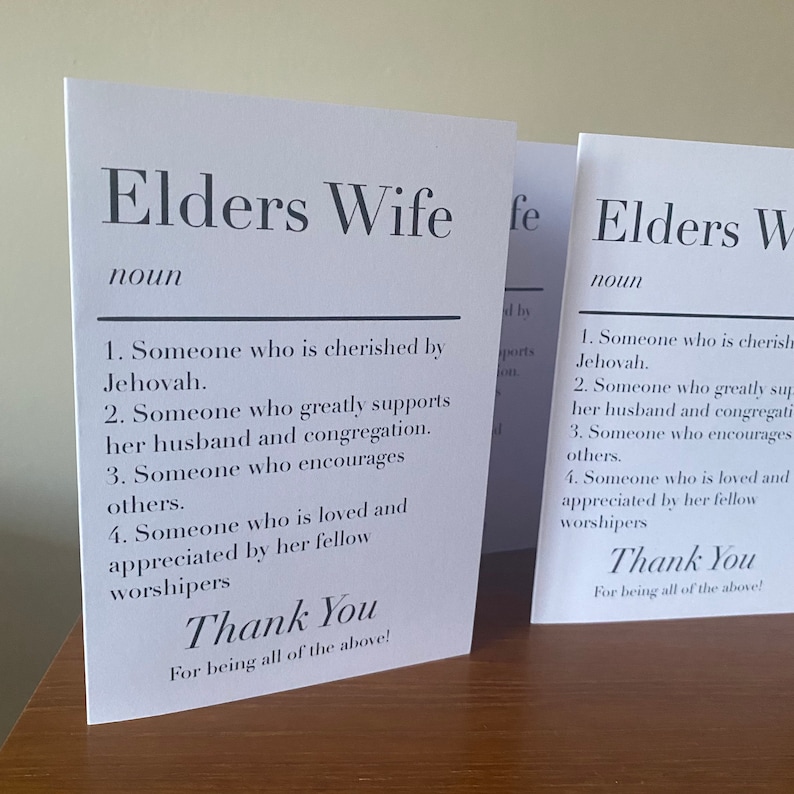 Multipack of Cards Elders Wife Thank You Cards JW | Etsy