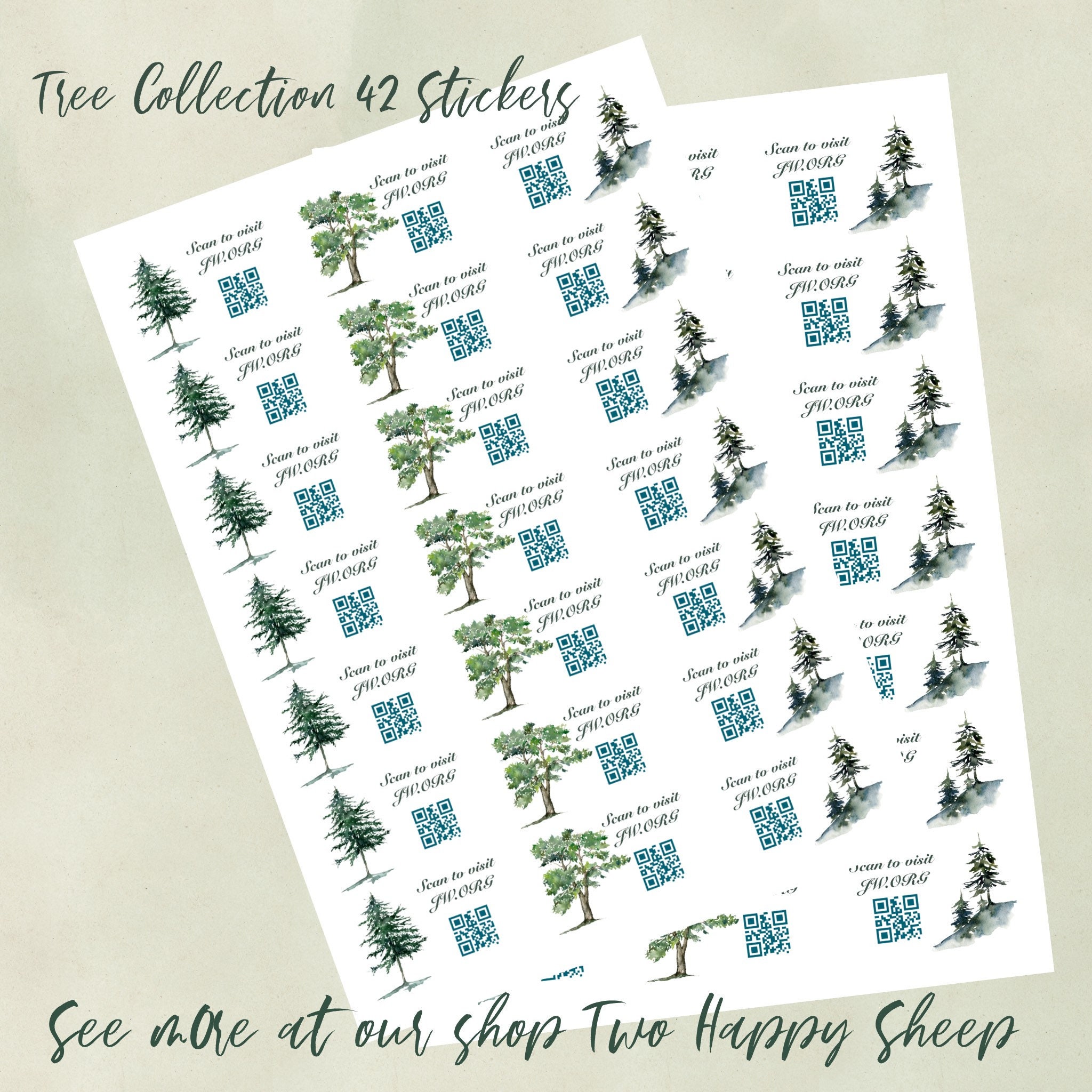 JW Stickers QR Code Website Tree Design - Etsy
