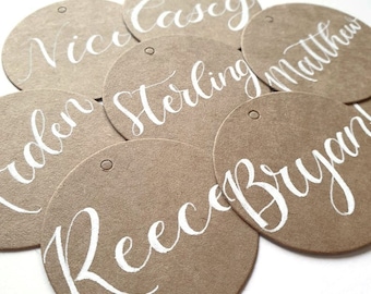 Handwritten Calligraphy Kraft Tags Wedding/ Bachelorette/ - Etsy