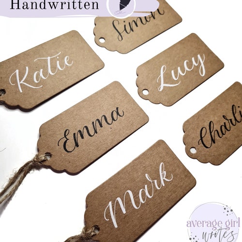 Handwritten Calligraphy Personalized Name Tags Gift Tags - Etsy