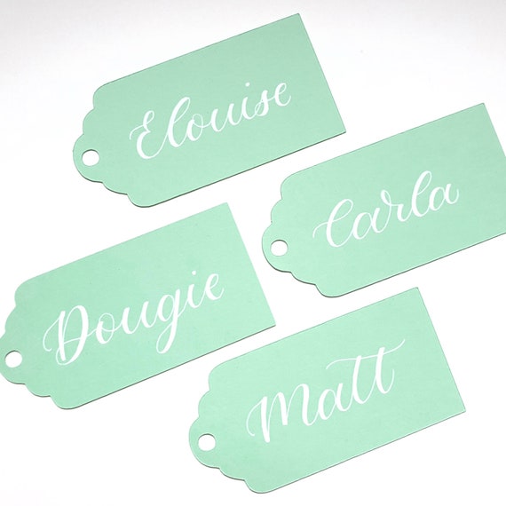 Handwritten Light Green Gift Tags Personalised Name Tags With - Etsy