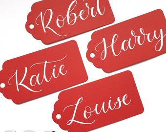 Red Gift Tags | Etsy